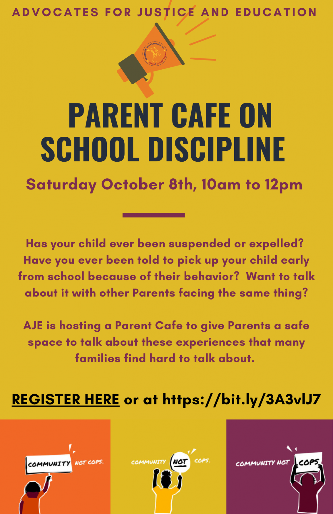 Parent Cafe - School Discipline - Advocates for Justice and Education