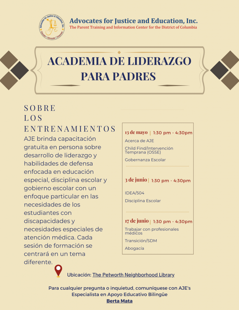 PLA Spanish Flyer 2023 - Advocates for Justice and Education