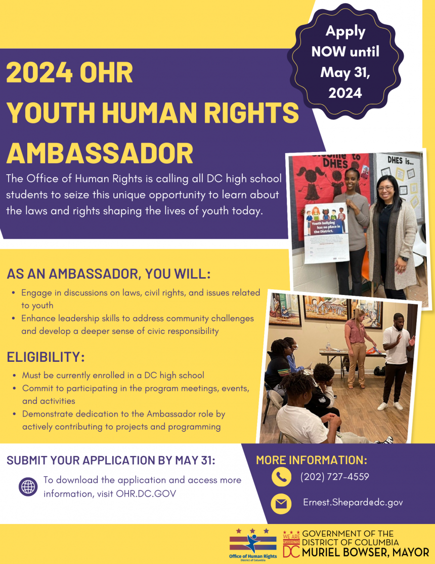 Become a 2024 Human Rights Ambassador! Application Deadline: May 31 ...