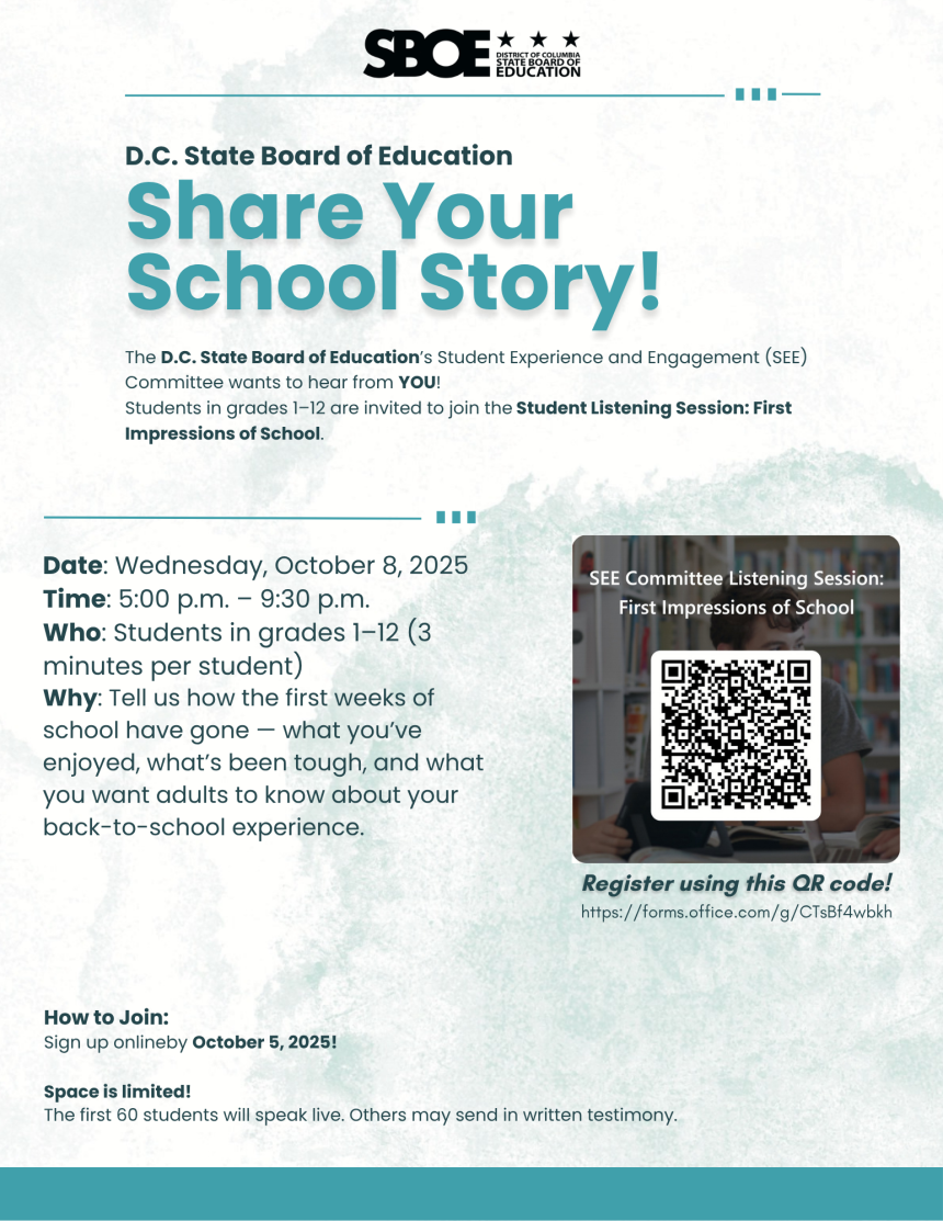 DC State Board of Education: Share Your Story! / Junta de Educación del ...