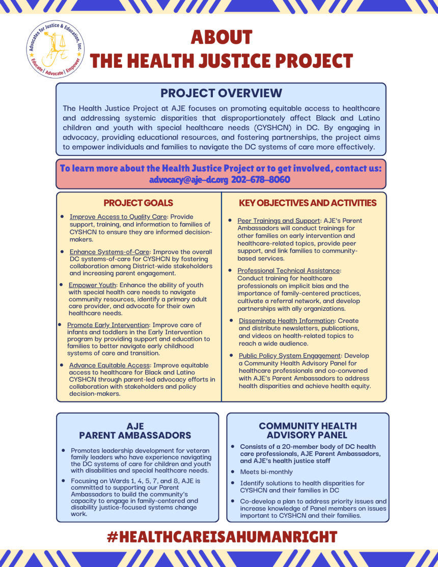 About the Health Justice Project - Advocates for Justice and Education