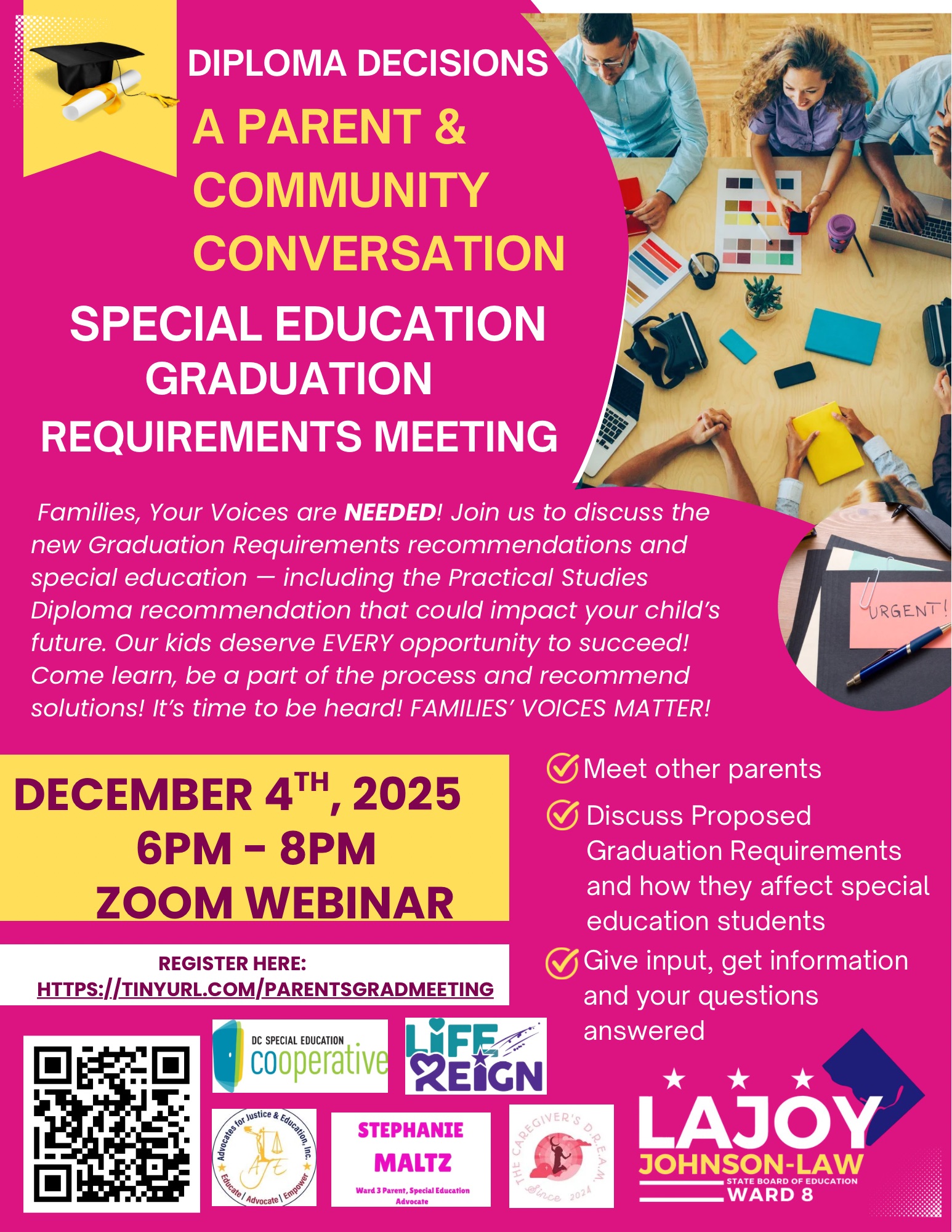 Special education, parent graduation requirements meeting flyer ...